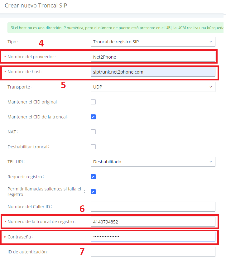 ¿Cómo configurar una troncal SIP de Net2phone en conmutadores ...