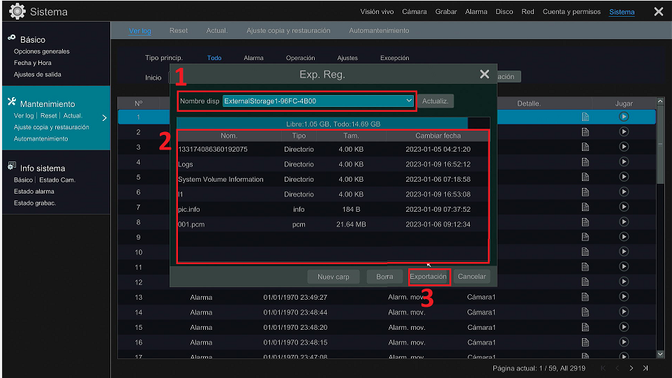 Revisa los registros de eventos realizados en tu NVR/DVR Meriva ...