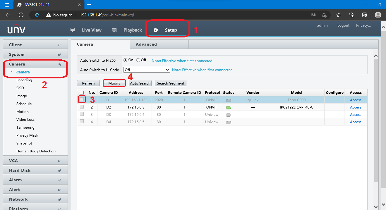 ¿Como agregar una cámara IP a un NVR UNV por medio de mi LAN? – Centro de Ayuda Tecnosinergia ...