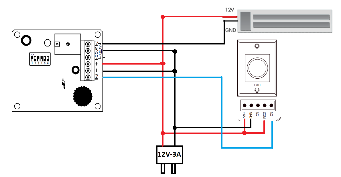 Diagrama de conexión de un botón no touch, un temporizador y un electroimán – Centro de Ayuda ...