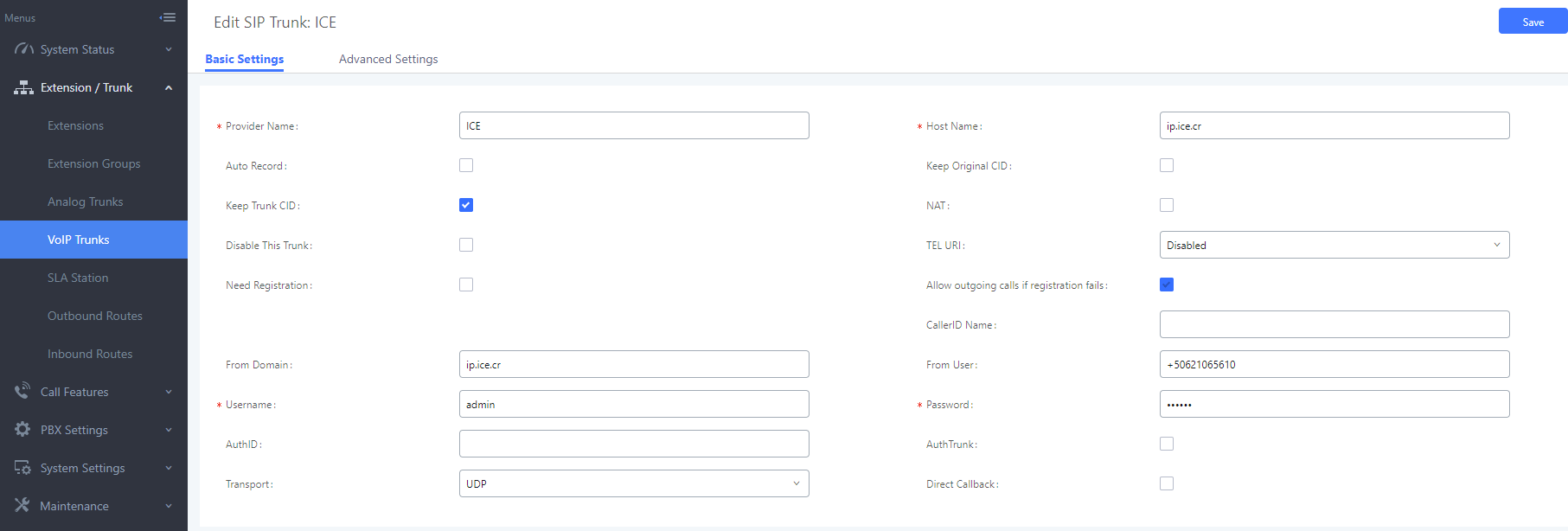 Configuración de troncal SIP con equipo fisico – Centro de Ayuda ...