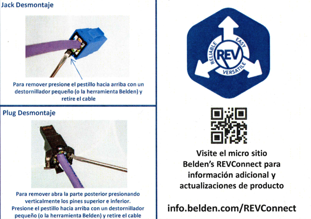 Guía de instalación para conectores RJ-45 REVConnect (Jack o plug ...