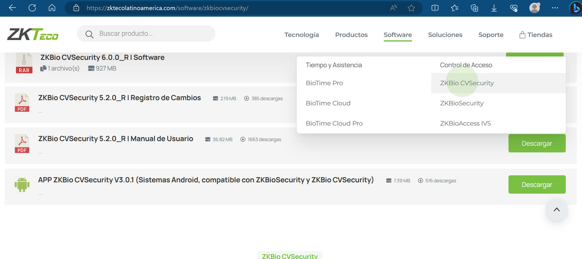 ¿Dónde puedo descargar la Aplicación de ZKBio CVSecurity.? – Centro de ...