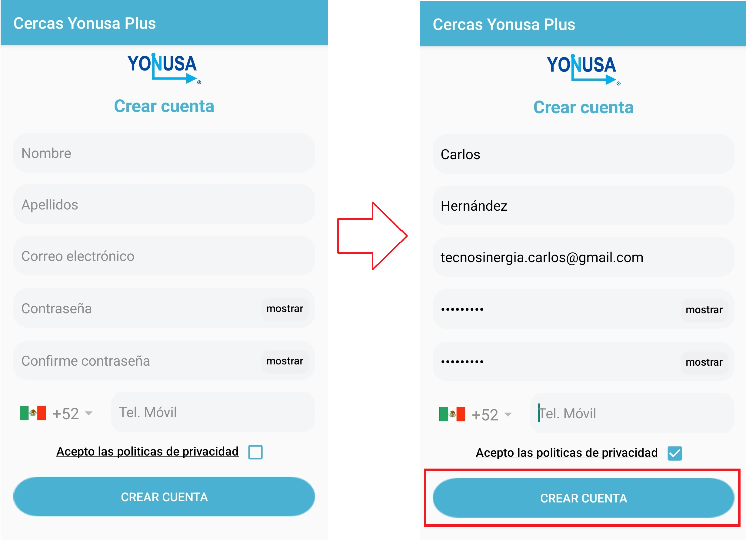 Como realizar el registro en la aplicación de Yonusa Plus – Centro de ...