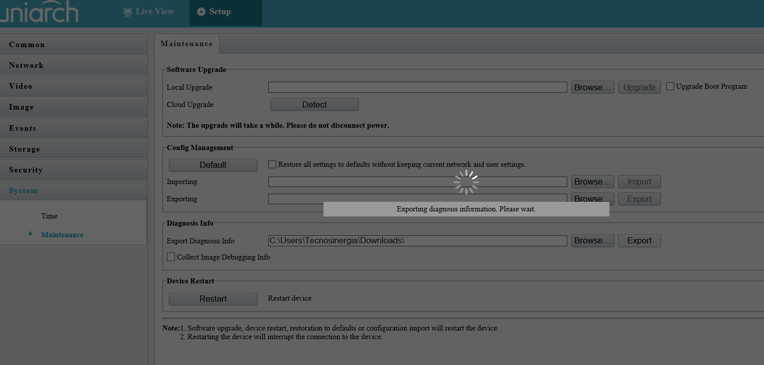 Como obtener Logs de una cámara UNIARCH desde la interfaz web – Centro de Ayuda Tecnosinergia ...