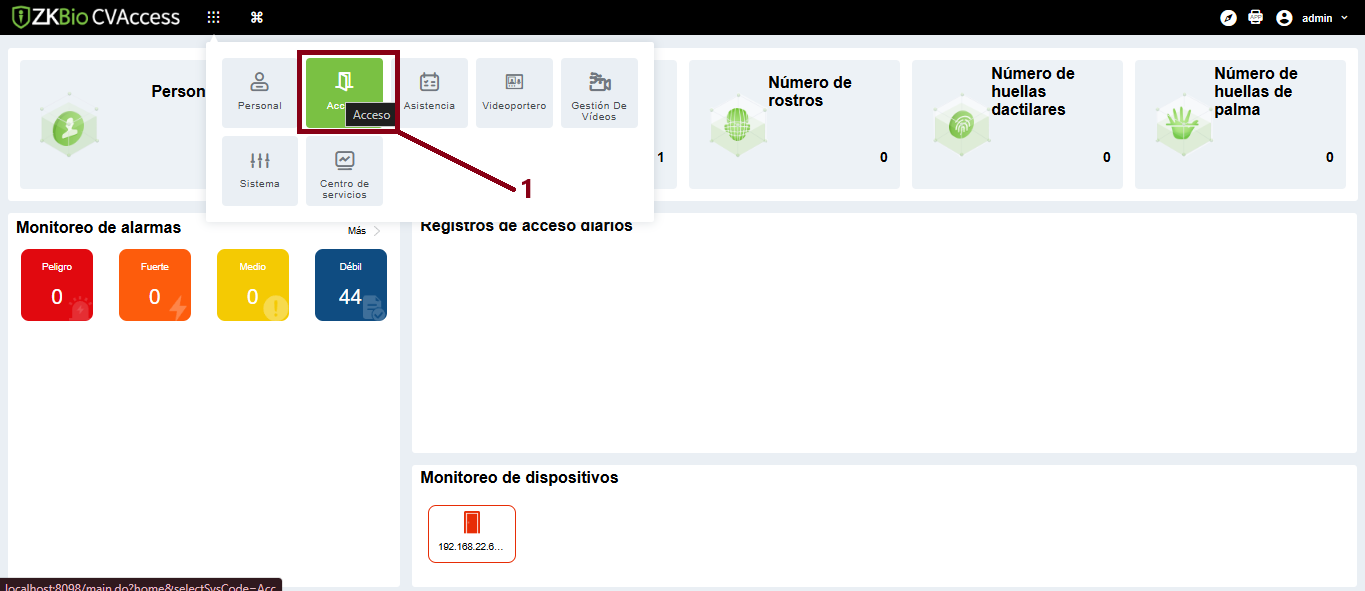 Cómo obtener información de dispositivos agregados a ZKBio CV Access ...