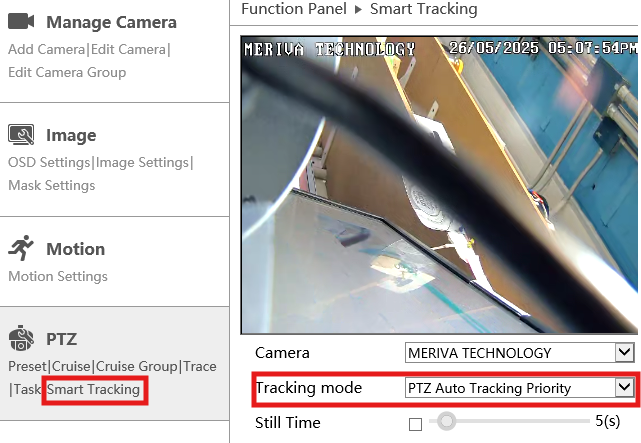 Configura el auto tracking en las PTZ Meriva Technology desde el NVR ...
