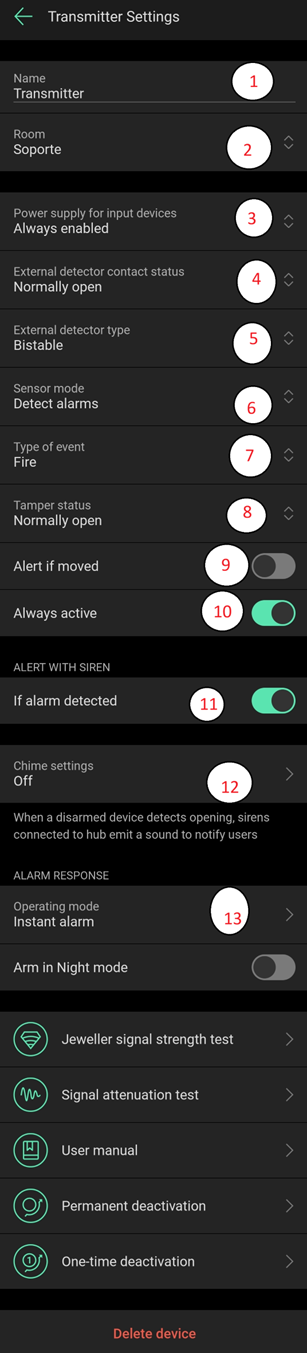 Configuración del transmitter para recibir notificaciones de módulo GSA ...