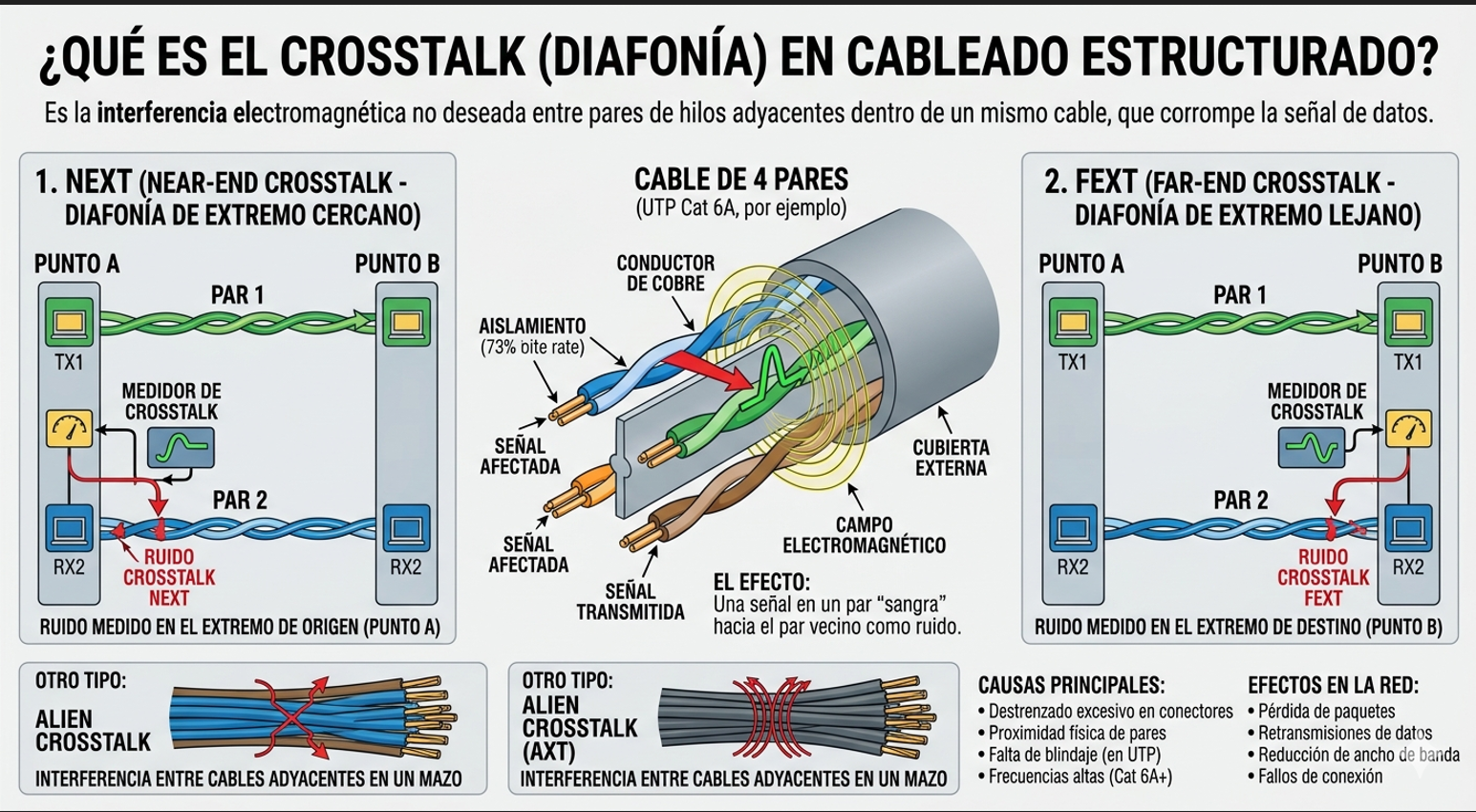 Crosstalk (NEXT, FEXT): qué es y por qué afecta el rendimiento de tu ...
