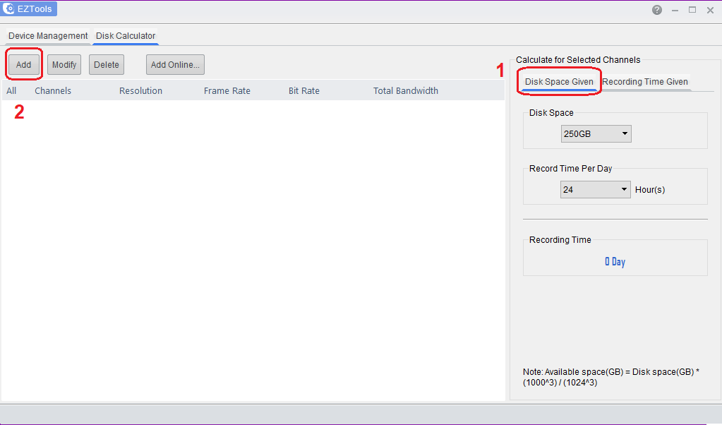 ¿Cómo realizo el Calculo de Almacenamiento basado en el Tamaño del Disco Duro con EZtools de UNV ...