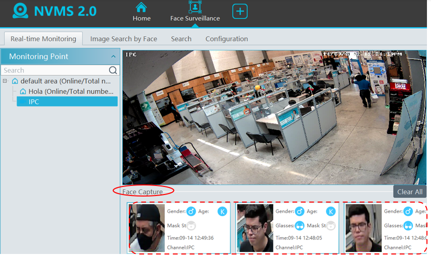 ¿Como ver la detección de rostro en el monitoreo en tiempo real del software NVMS 2.0 de Meriva ...